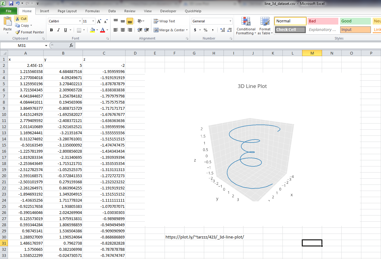 Make A 3D Line Plot Online With Chart Studio And Excel